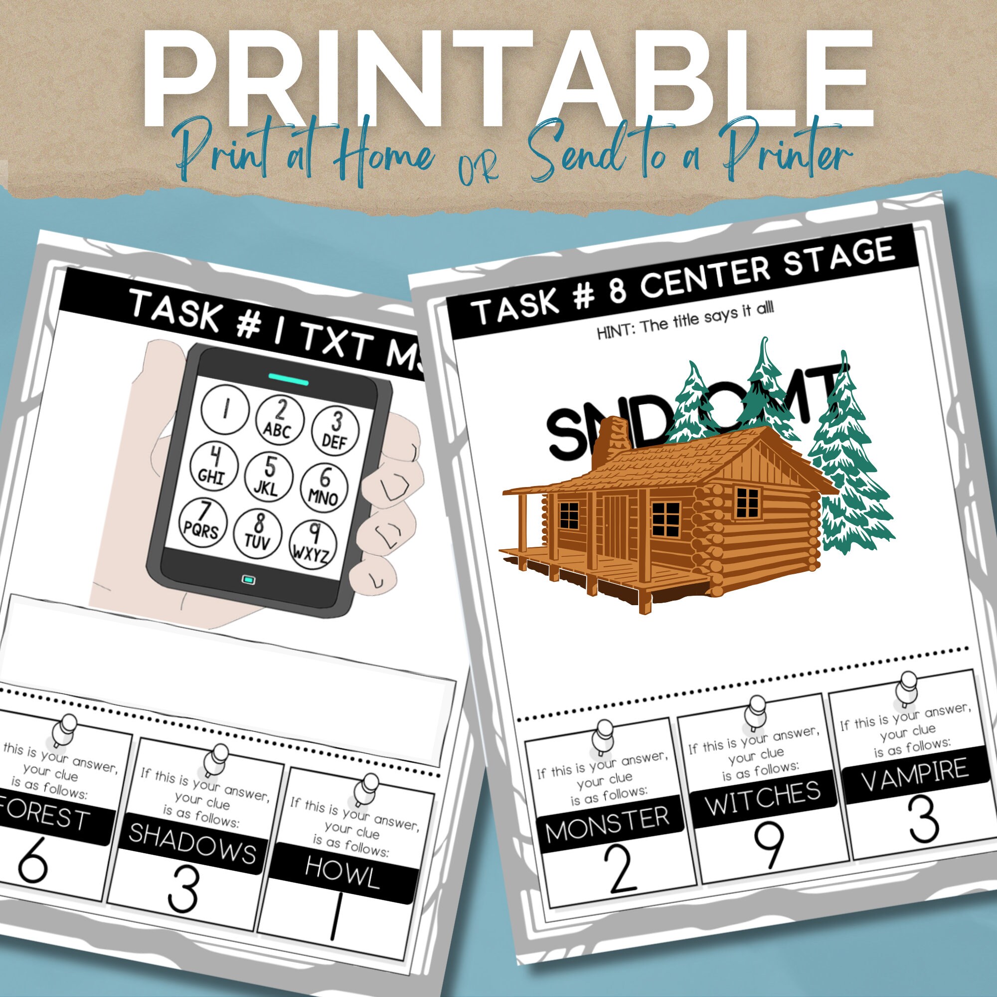 Werewolf Escape Room for Kids, Printable Party Game, HALLOWEEN Theme ...