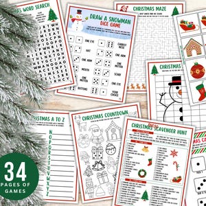 Printable Christmas Scavenger Hunt, Game Bundle, Christmas Party Games ...
