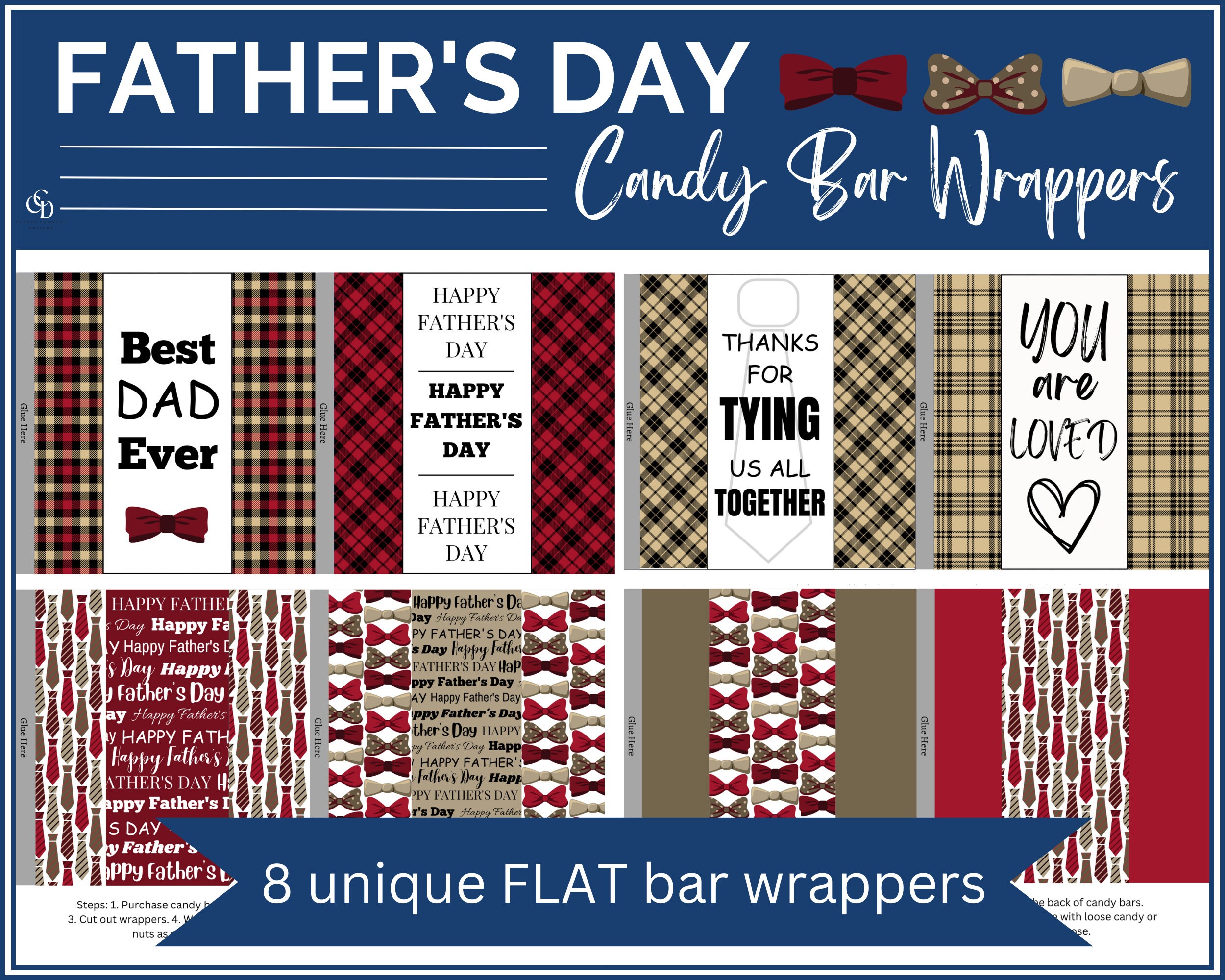 Father's Day Gift Candy Bouquet, Gift Basket Tags, Candy Bar Labels ...