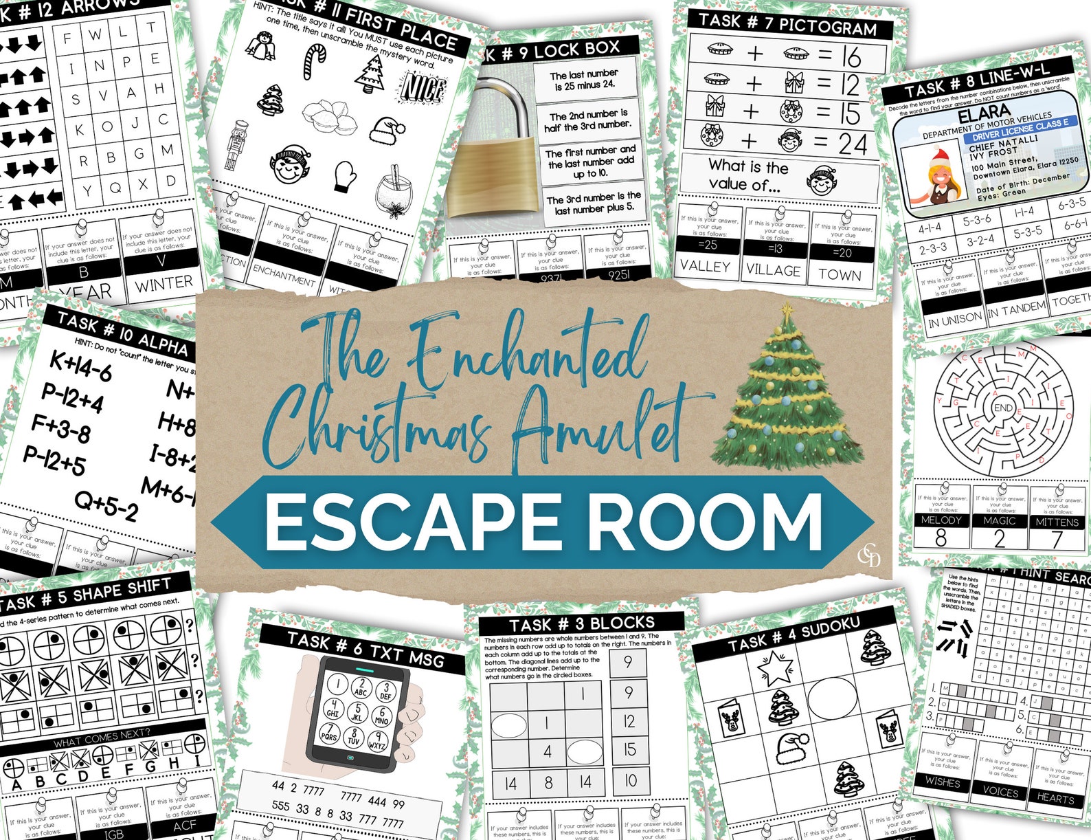 Christmas Escape Rooms for Kids, Printable Party Game, CHRISTMAS Theme ...