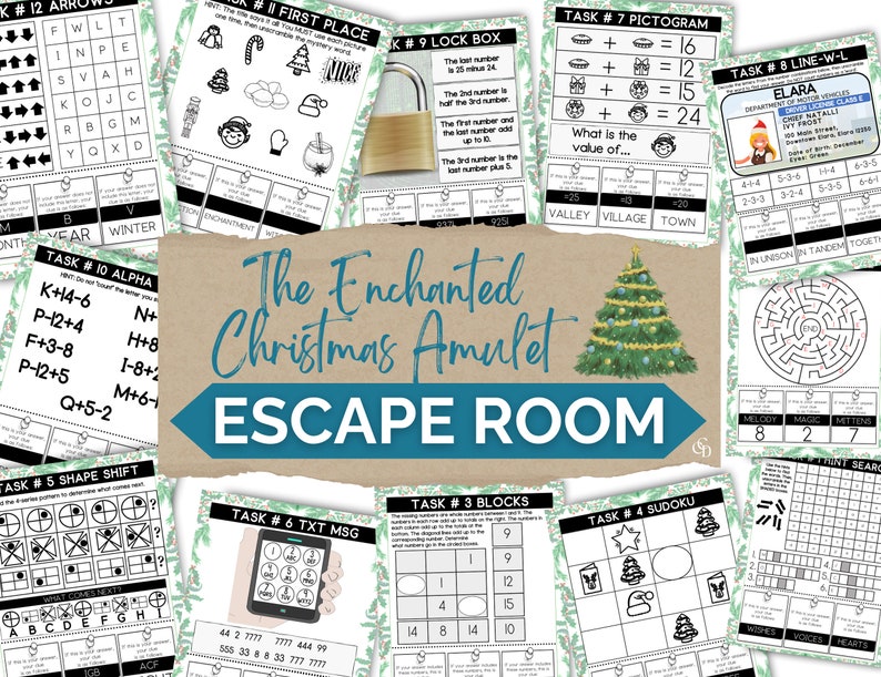 Christmas Escape Rooms for Kids, Printable Party Game, CHRISTMAS Theme ...