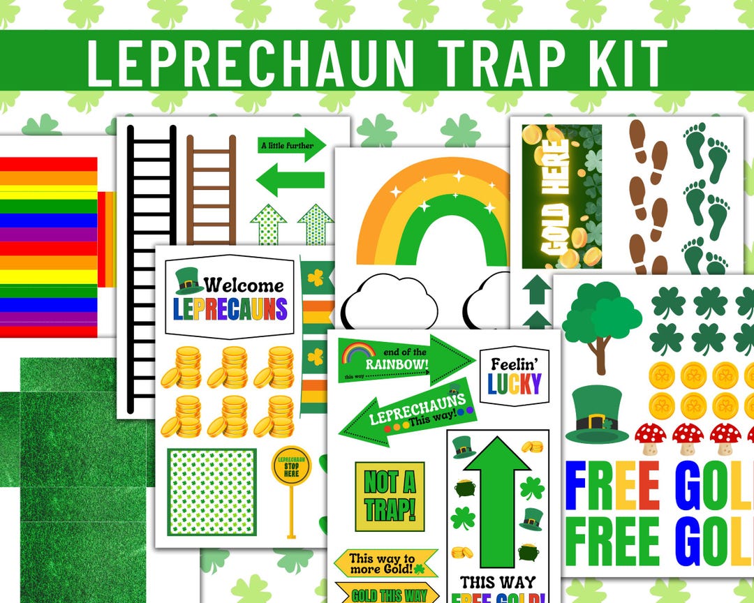 DIY Leprechaun Trap Kit Printable, St. Patrick's Day Craft, Leprechaun ...