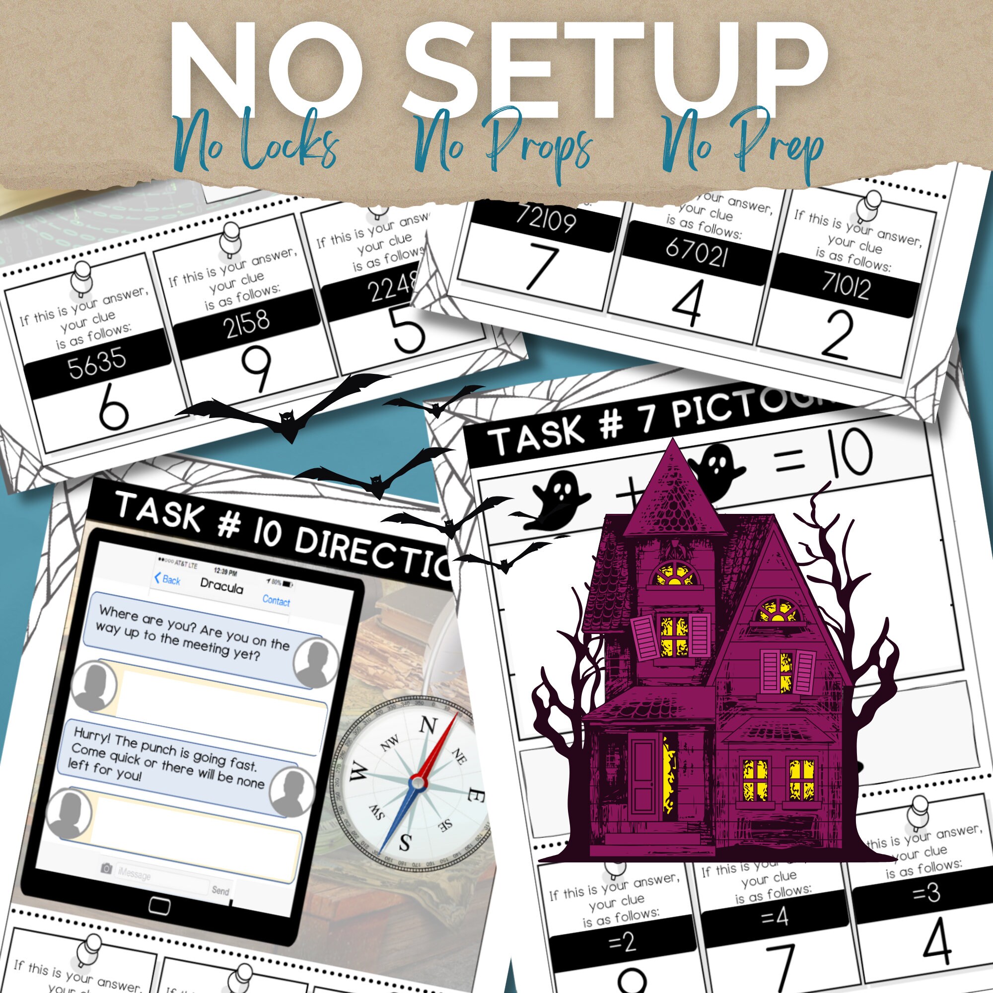 Vampire Escape Rooms for Kids, Printable Party Game, HALLOWEEN Theme ...