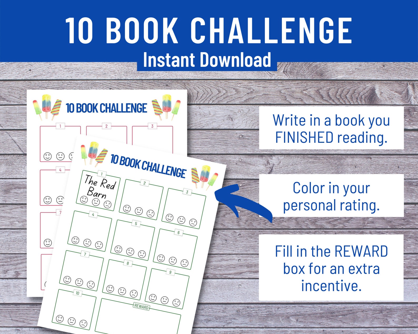 Summer Reading Log Summer Reading Chart Summer Reading - Etsy