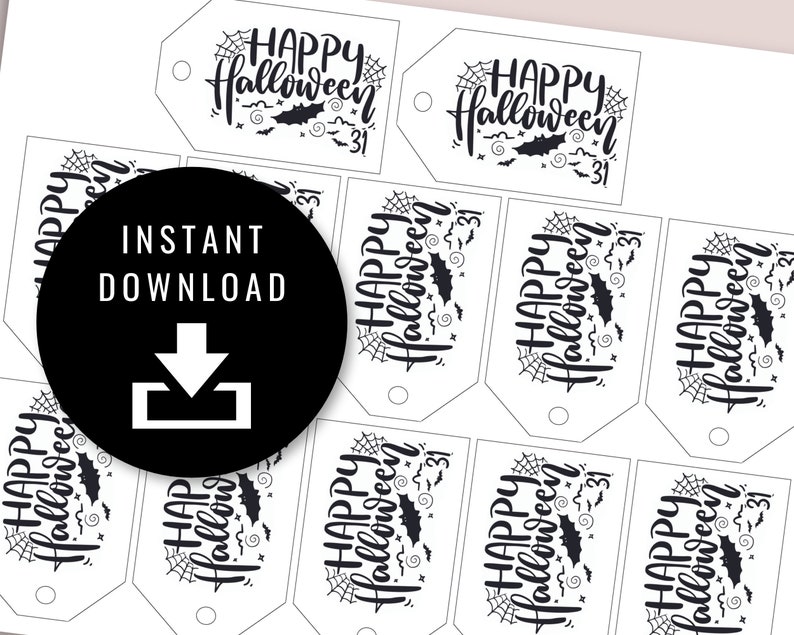 Halloween Gift Tag, Halloween Favors, Halloween Printable, Halloween ...