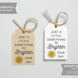 Brighten Your Day Gift Tag Thinking of You Printable Tag Digital ...
