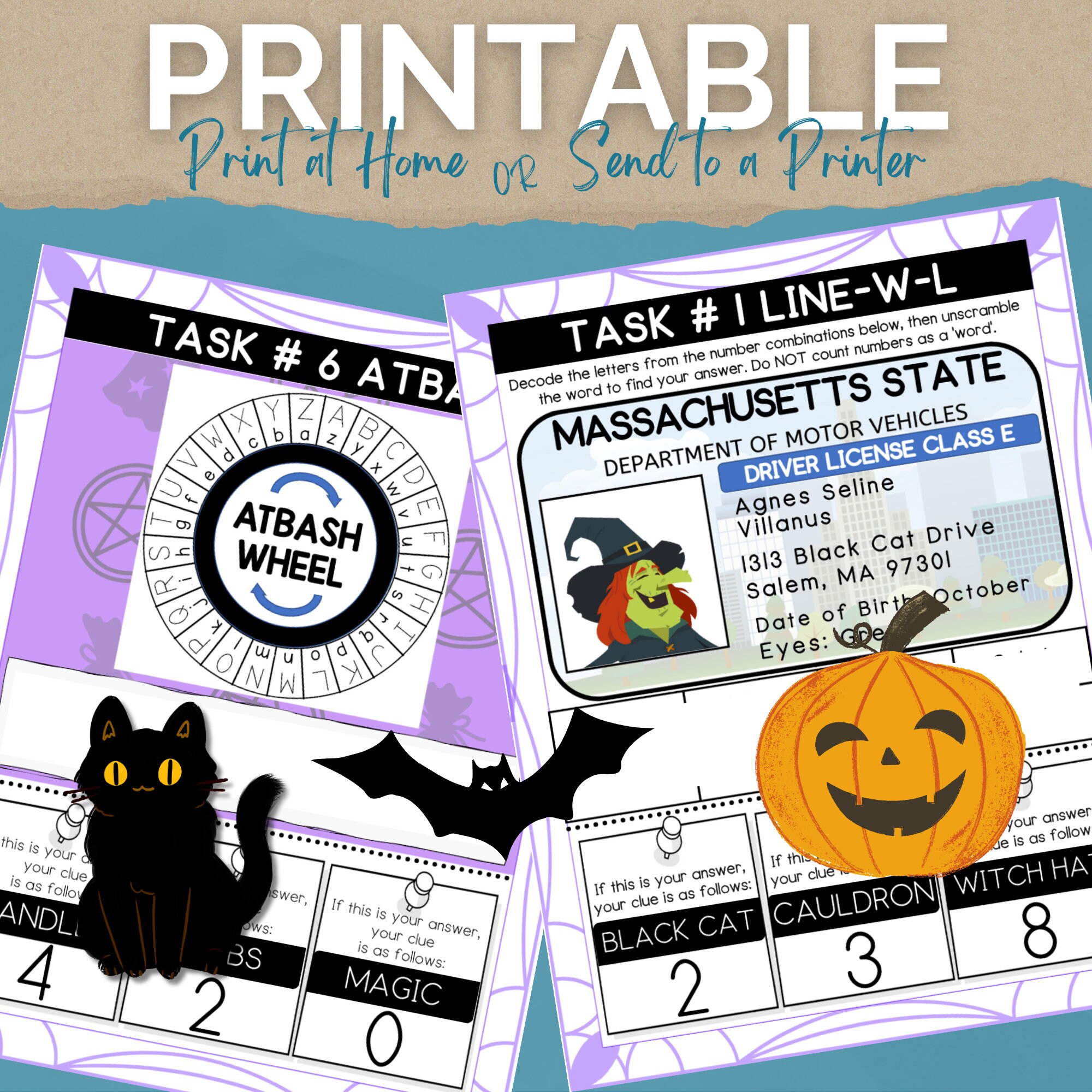 Halloween Escape Rooms for Kids, Printable Party Game, PUMPKIN Theme ...