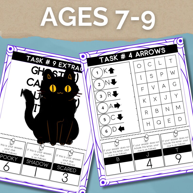 Halloween Escape Rooms for Kids, Printable Party Game, Black Cat Story ...