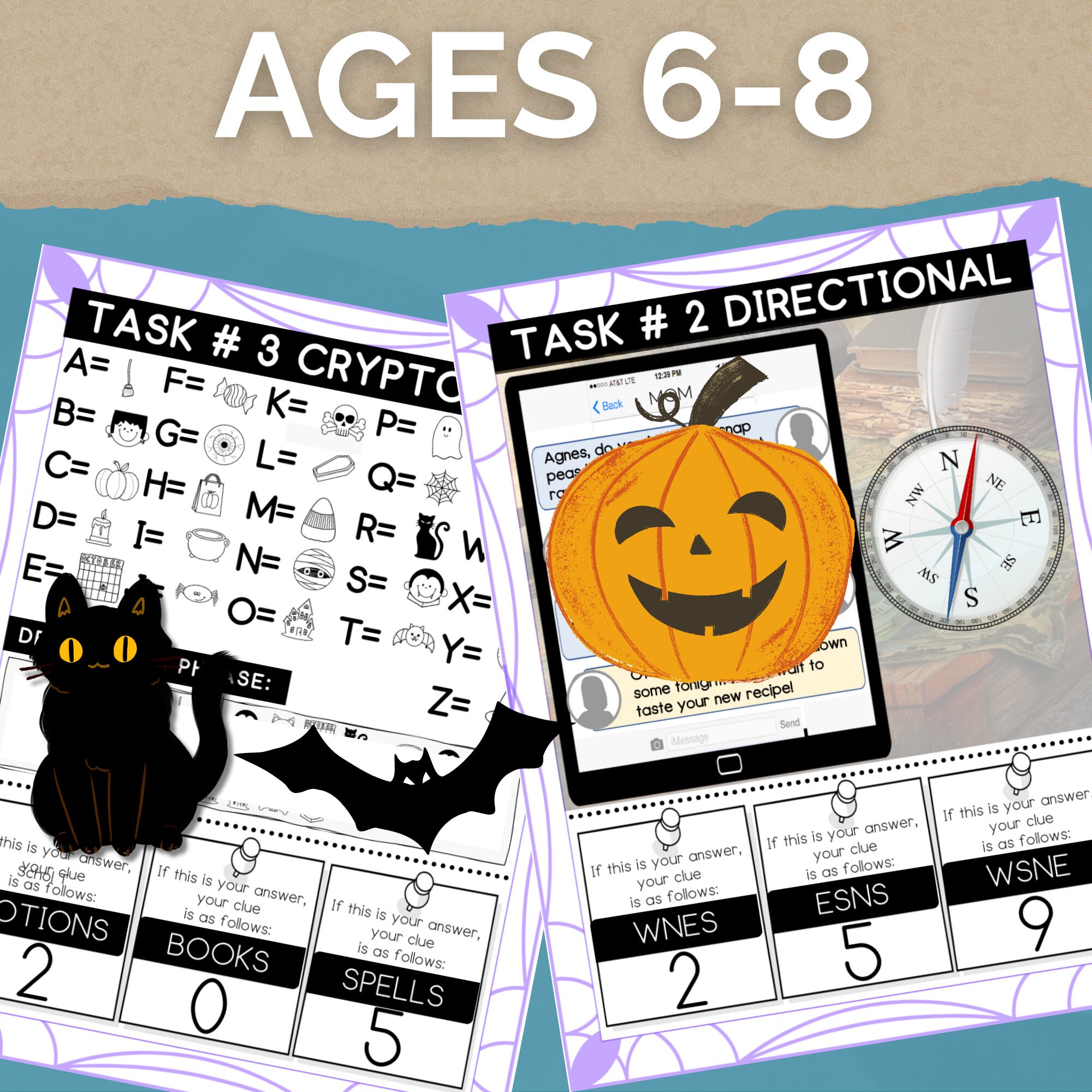 Halloween Escape Rooms for Kids, Printable Party Game, PUMPKIN Theme ...