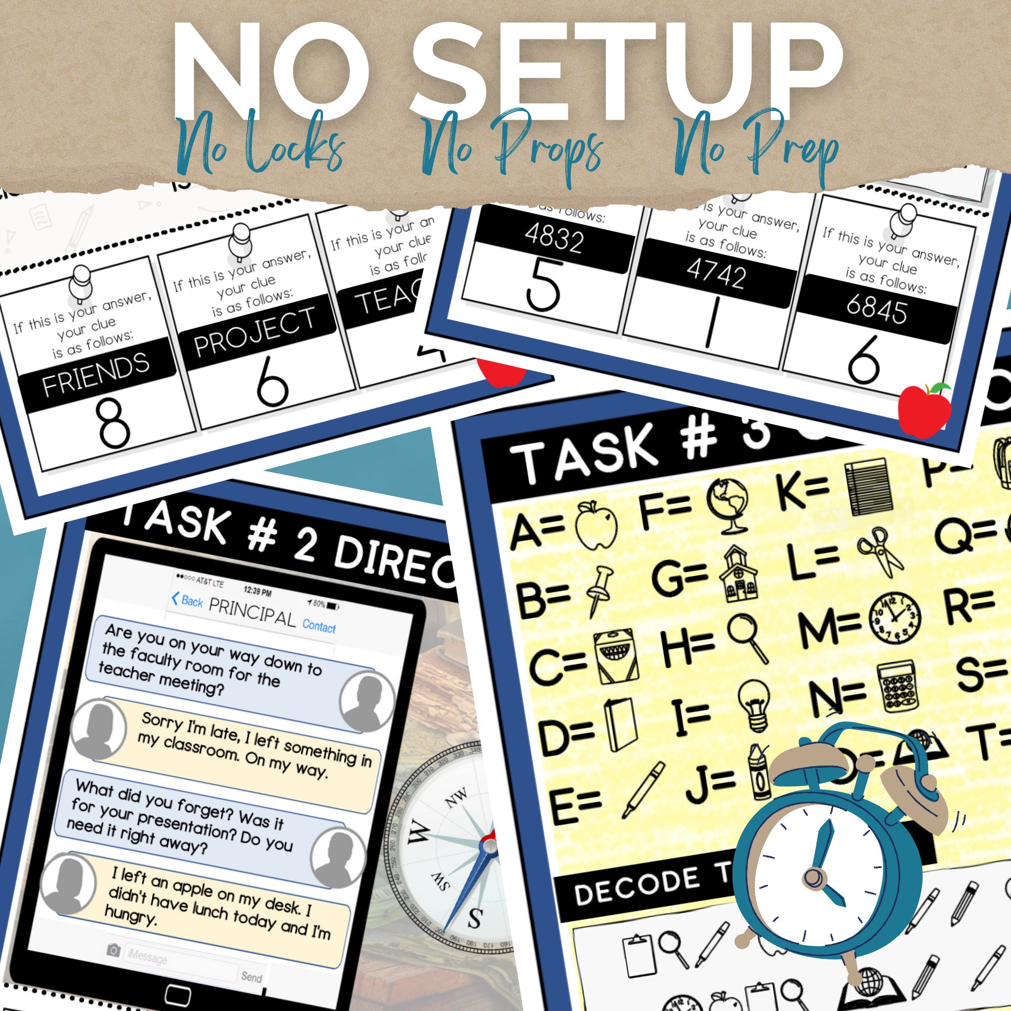 Back to School Kids Escape Room, First Day of School Activity, Teacher ...