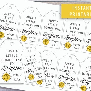 Brighten Your Day Gift Tag Thinking of You Printable Tag Digital ...