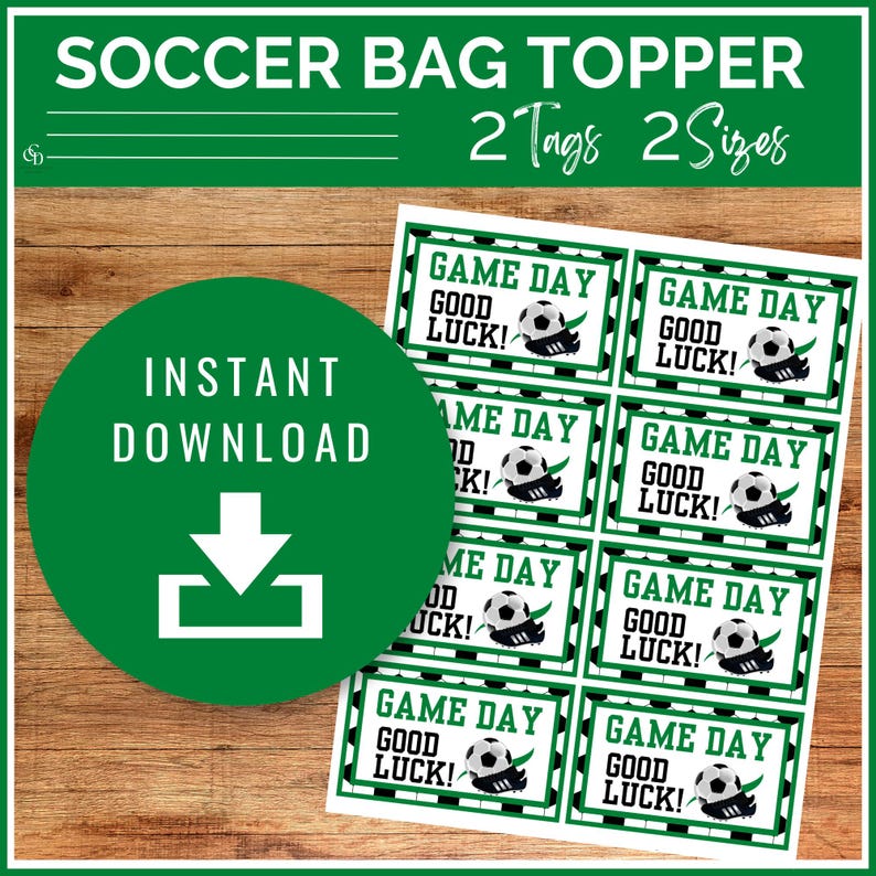 Soccer Printable Favor Tags for Game Days! Soccer Snack Bag Topper ...