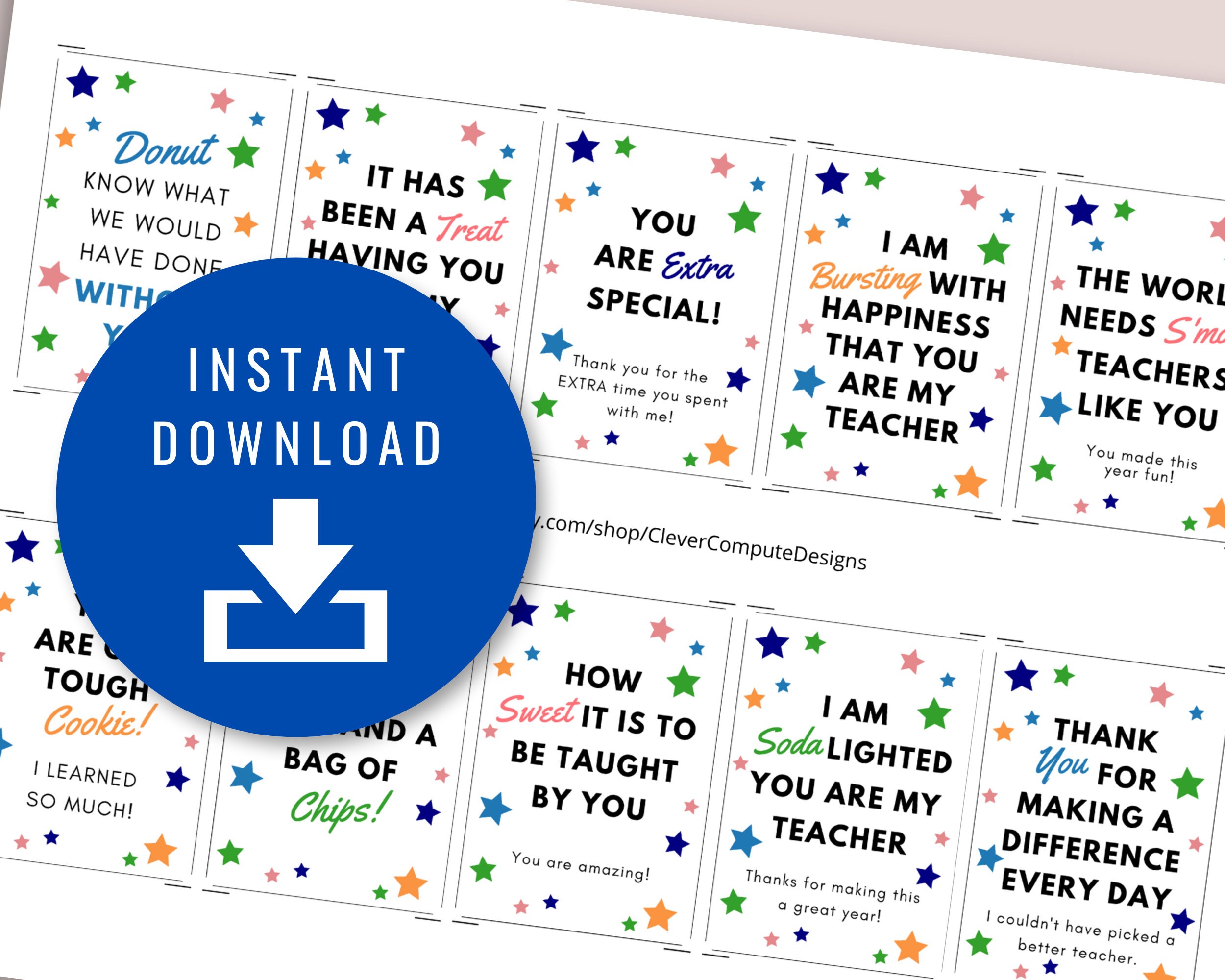 Teacher Appreciation Tags Appreciation Week Printable - Etsy