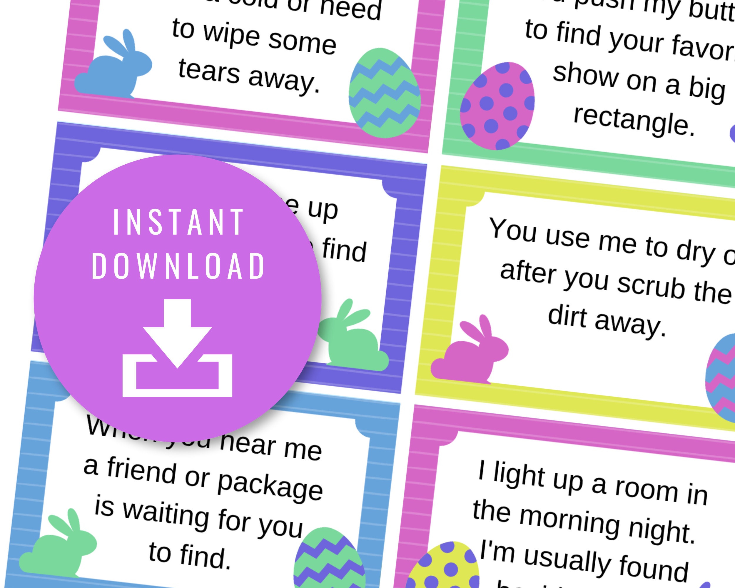 Easter Printable Indoor Scavenger Hunt, Easter Egg Clue Cards for Kids ...