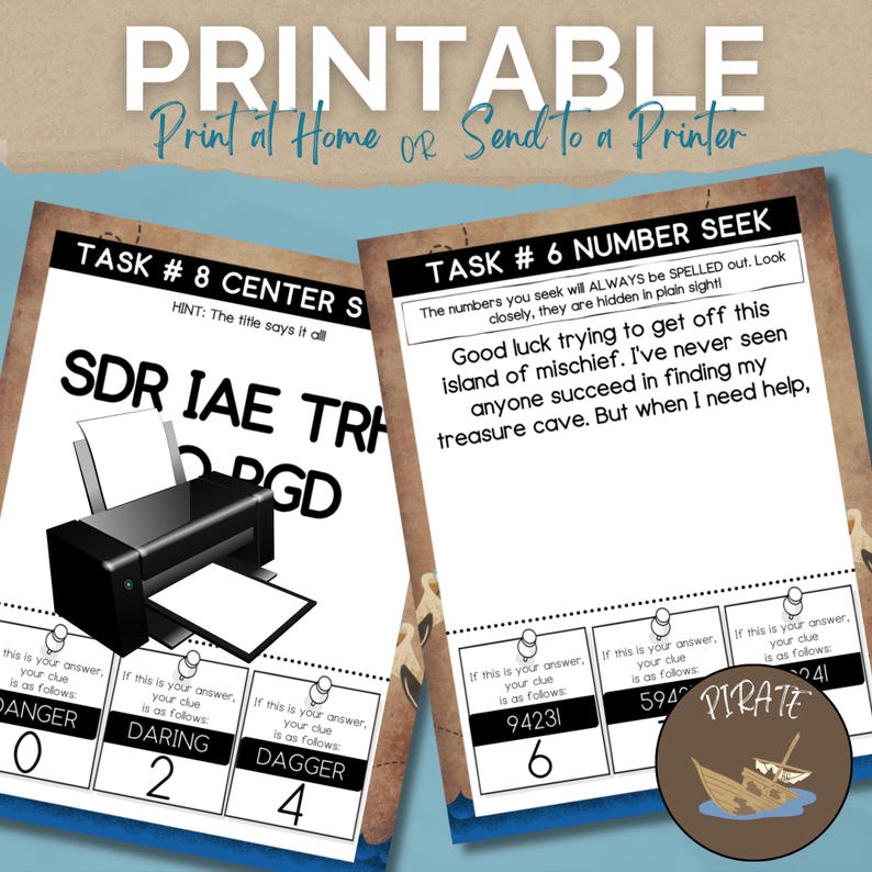 Pirate Escape Room Game. Printable Party Game for Kids and Families ...