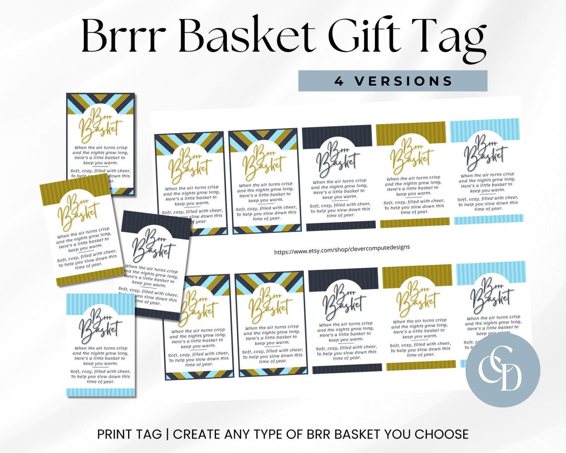 Brrr Basket Gift, Tag Brr Box Printable Tag, Digital Download, Neighbor ...