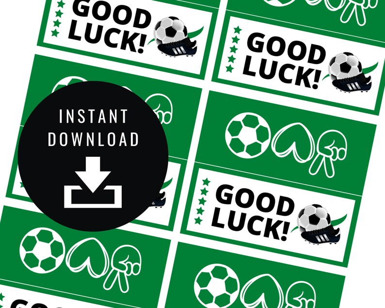 Good Luck Soccer Treat Bag Topper, Tournament Tag, Coach Kids Gift Tags ...