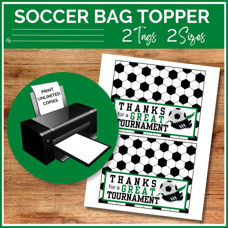 Soccer Printable Favor Tags for Game Days! Soccer Snack Bag Topper ...