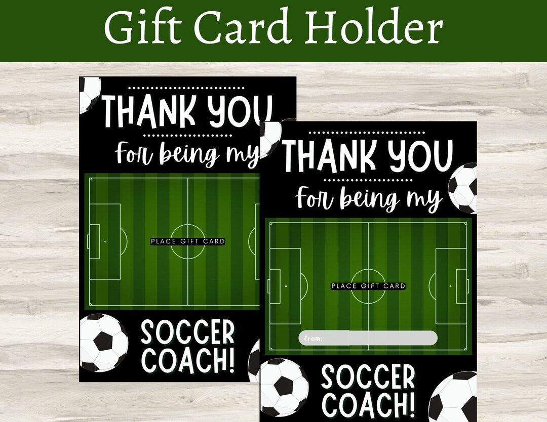 Soccer Coach Gift Card Holder; Coach Appreciation Gift Made Easy, End ...