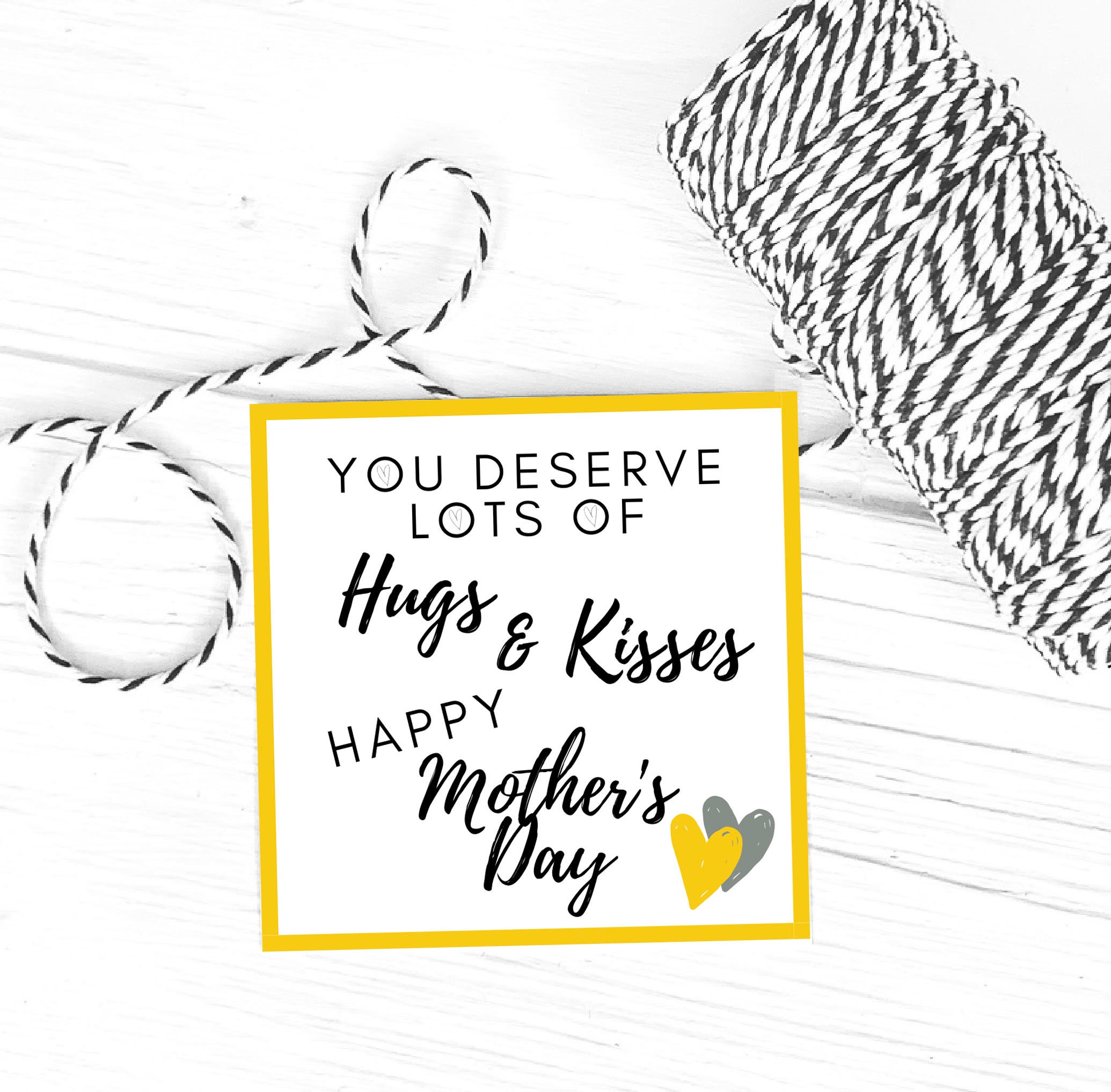 Sweet Hugs and Kisses Printable Gift Tag for Mom Mothers Day Tag Gift ...