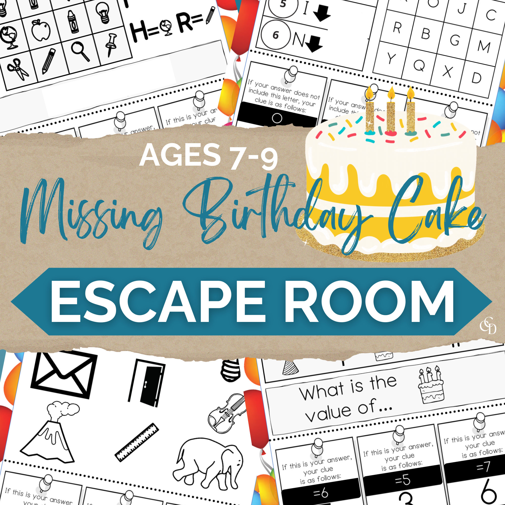 Birthday Escape Rooms for Kids, Printable Party Game, BIRTHDAY Theme ...