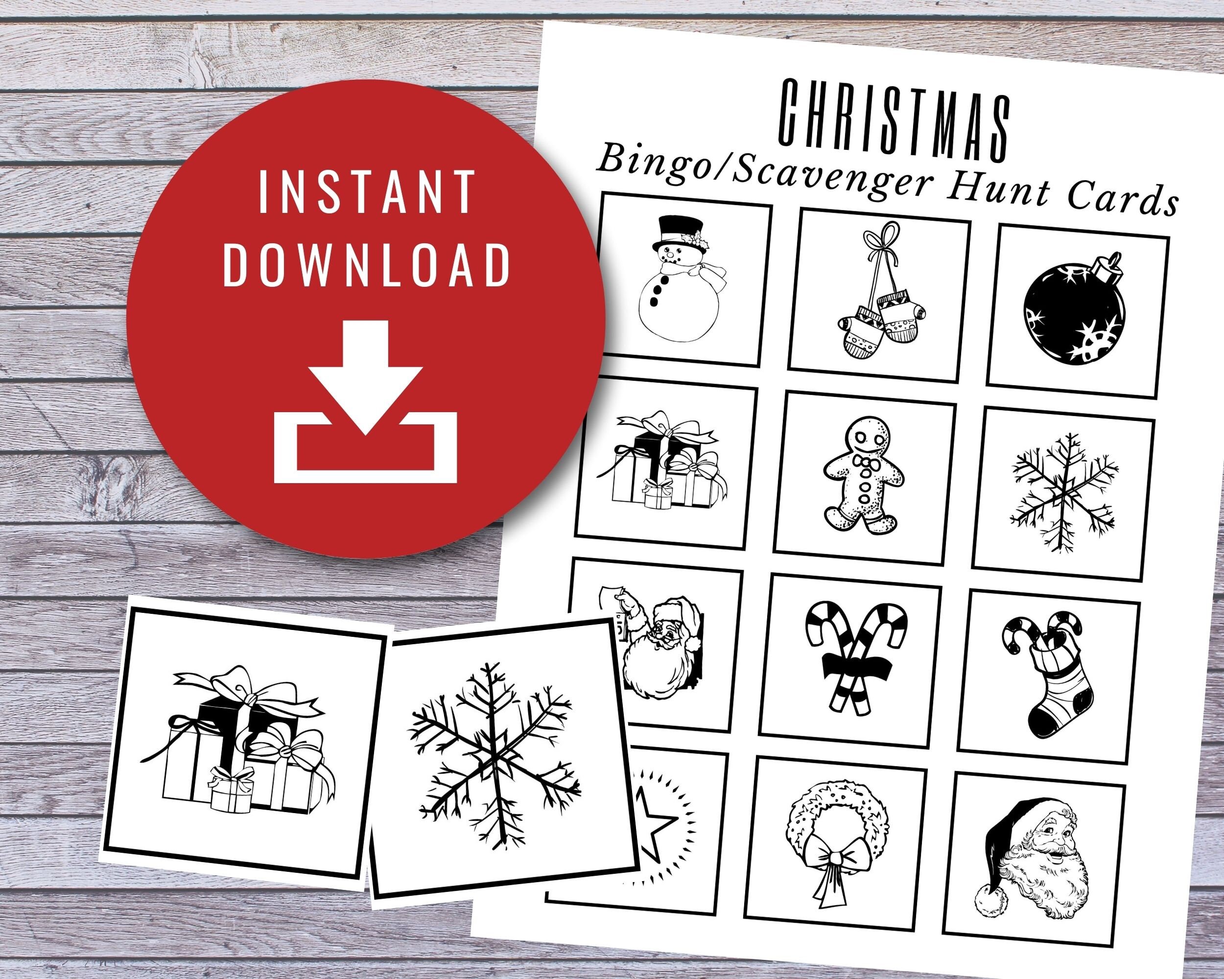Christmas Bingo, Scavenger Hunt, Christmas Games, Christmas Printable ...