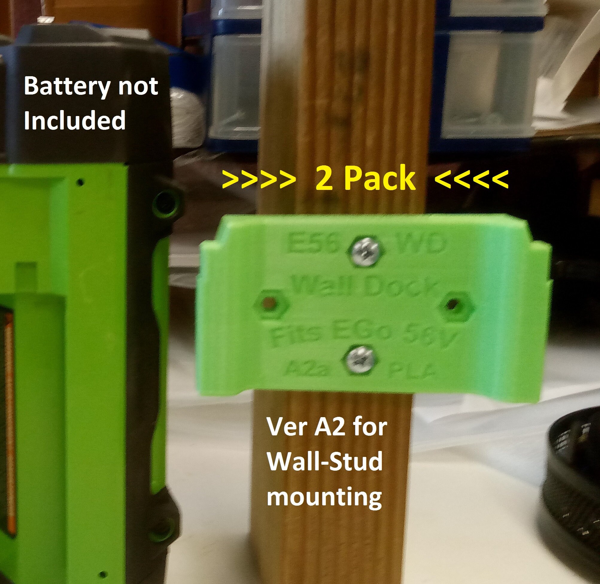 EGo 56V Battery Holder Mount Storage 2-Pack Wall Mount Lawn | Etsy