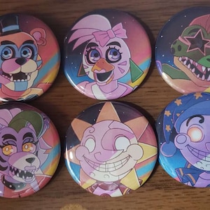 Five Nights at Freddys: Security Breach Button Set - Etsy