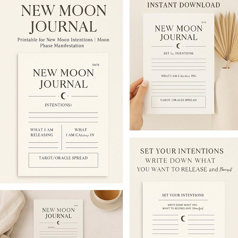 New Moon Journal Printable | Moon Ritual PDF | Manifestation Worksheet ...