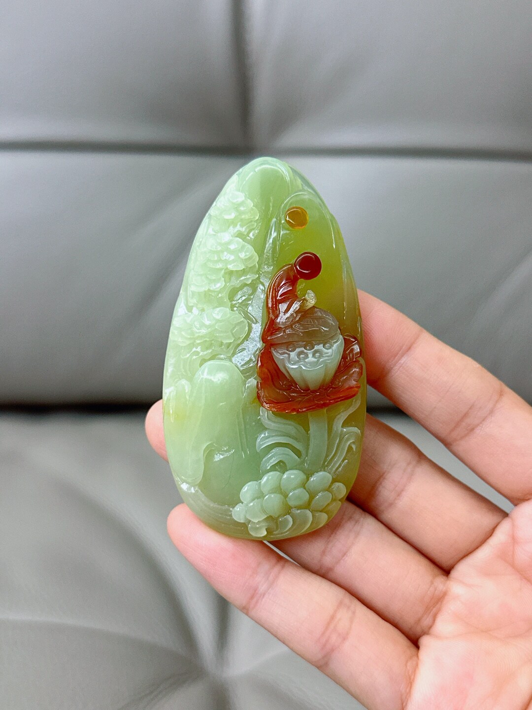 Buddhist Monk Xiu Jade Pendant, Enlightenment Meditation, 無相悟道, Xiu ...