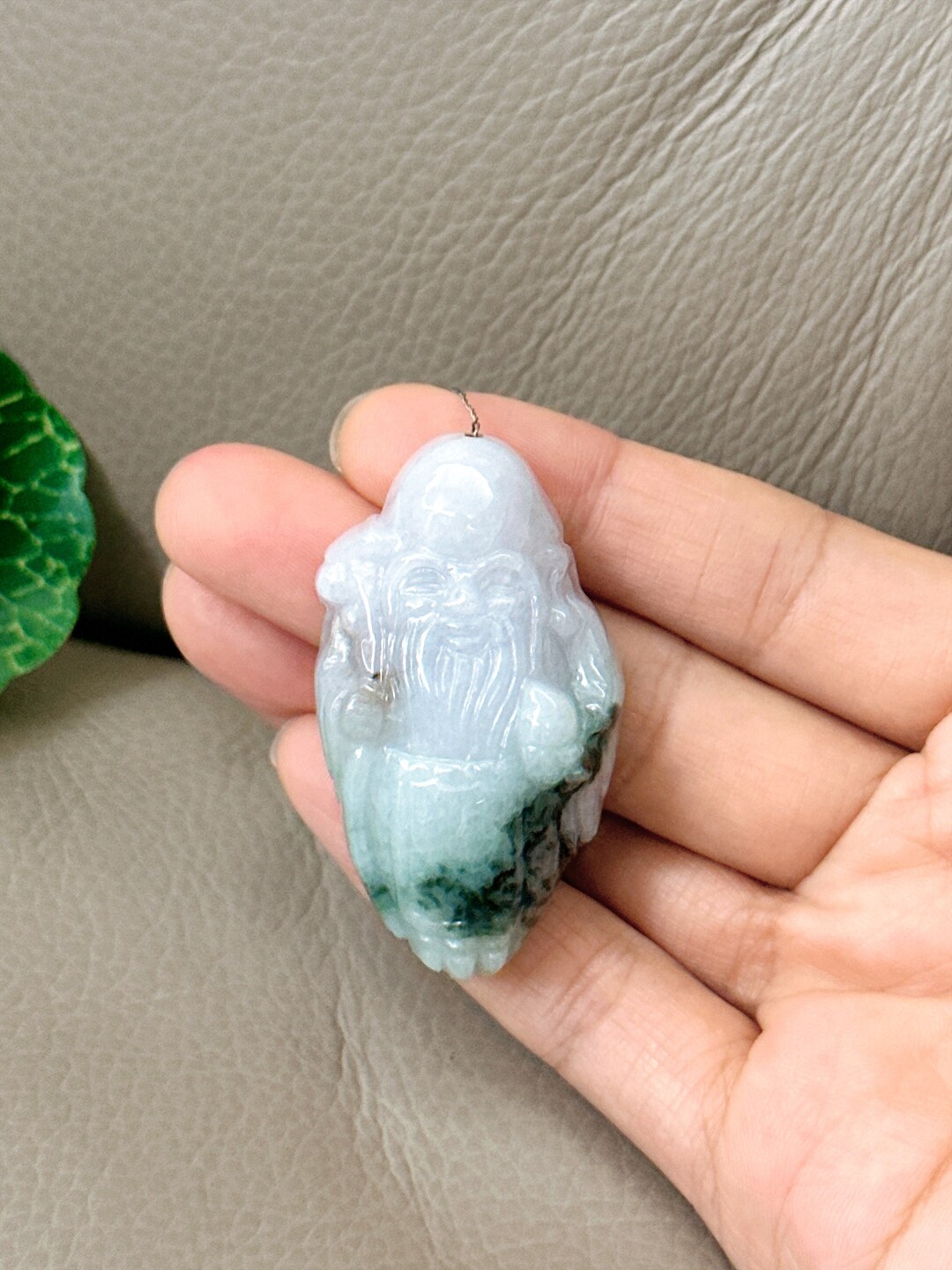 Shou Xing Gong Jadeite Pendant: 3D Hand Carved Burma Gemstone - Etsy