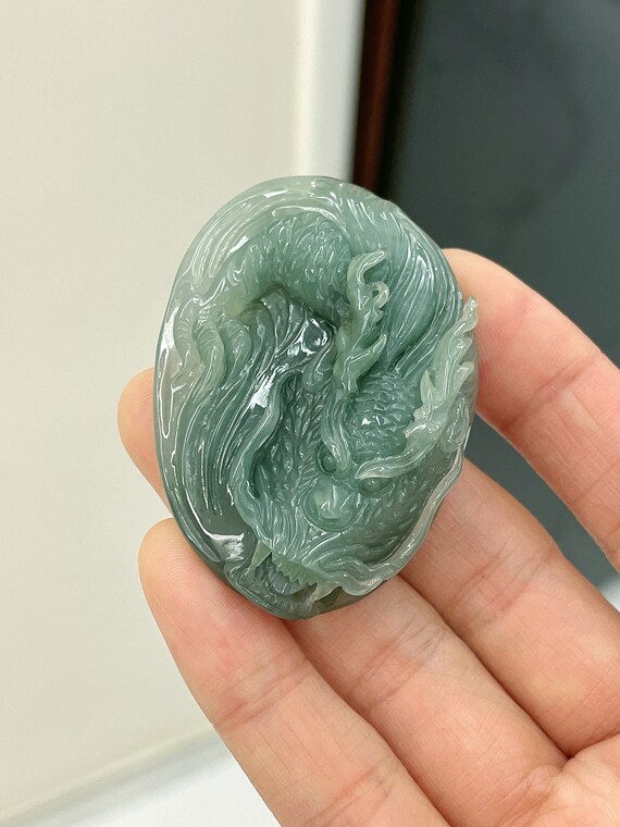Chinese Dragon Jadeite Pendant Dragon Jade Pendant for Men - Etsy