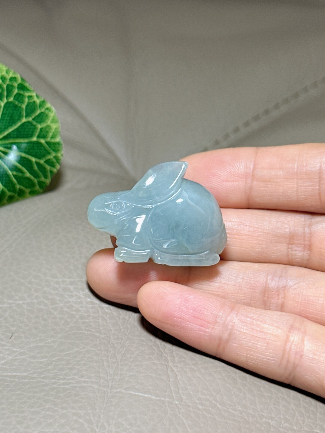 Hand Carved Icy Green Jade Rabbit Pendant: Grade A Burmese Jadeite - Etsy