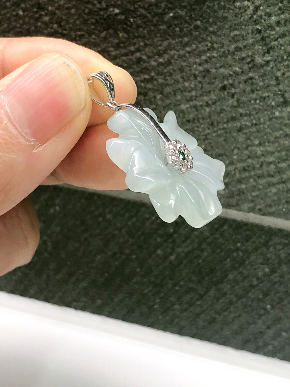 Flower Jadeite Jade Pendant for Necklace Natural Grade A | Etsy