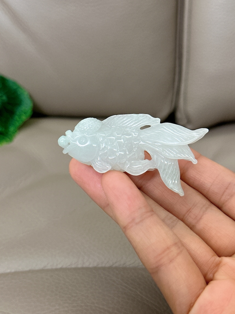 Burmese Jade Goldfish Pendant: Grade A Jadeite Necklace - Etsy