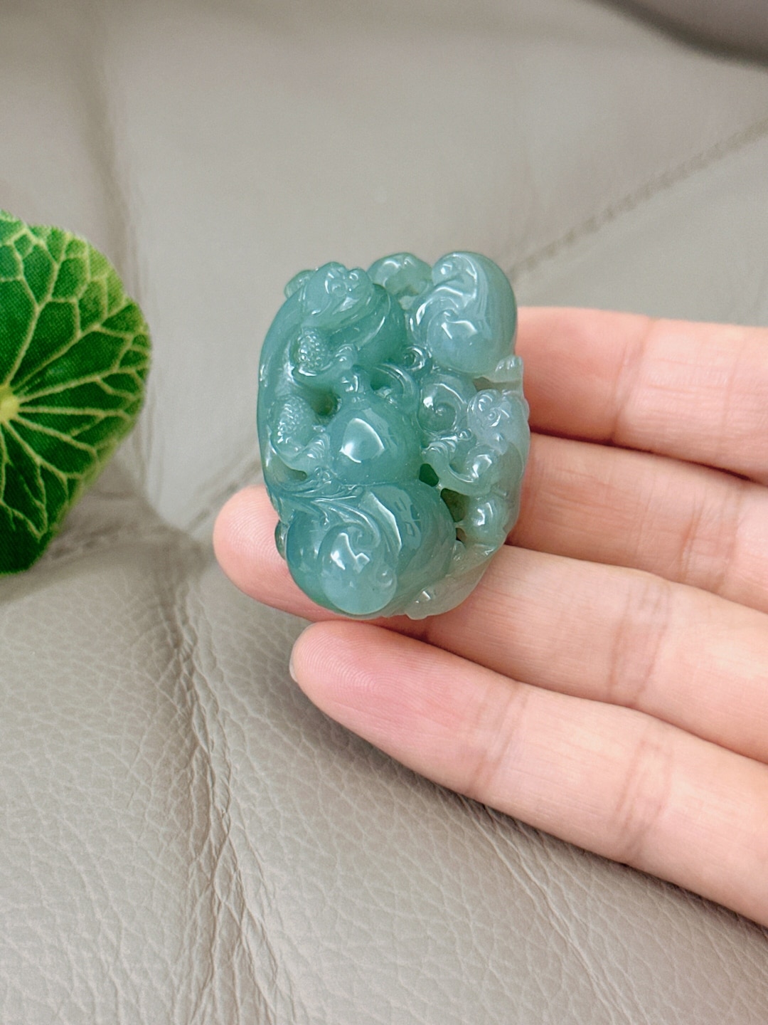 Pixiu Jadeite Jade Pendant, Double Pixiu With Gourd and Ruyi, 財富貔貅 福祿雙全 ...