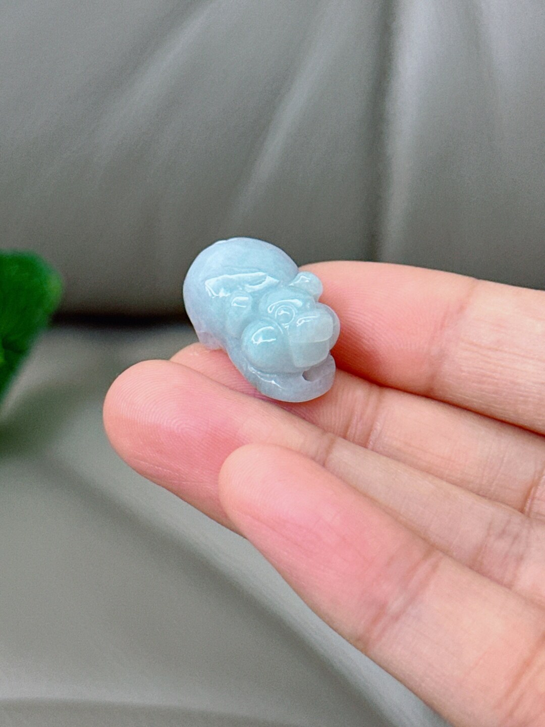 Cute Pig Jadeite Pendant, Hand Carved Jade Pig Necklace, Untreated ...