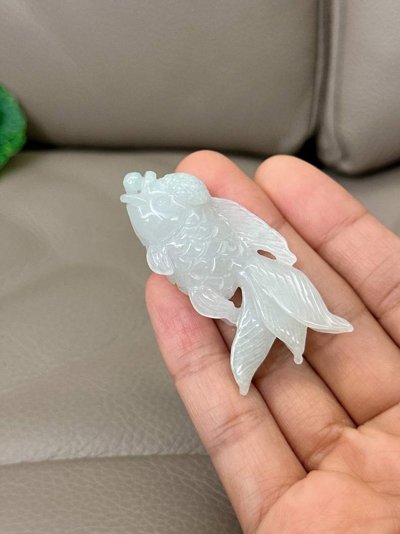 Burmese Jade Goldfish Pendant: Grade A Jadeite Necklace - Etsy