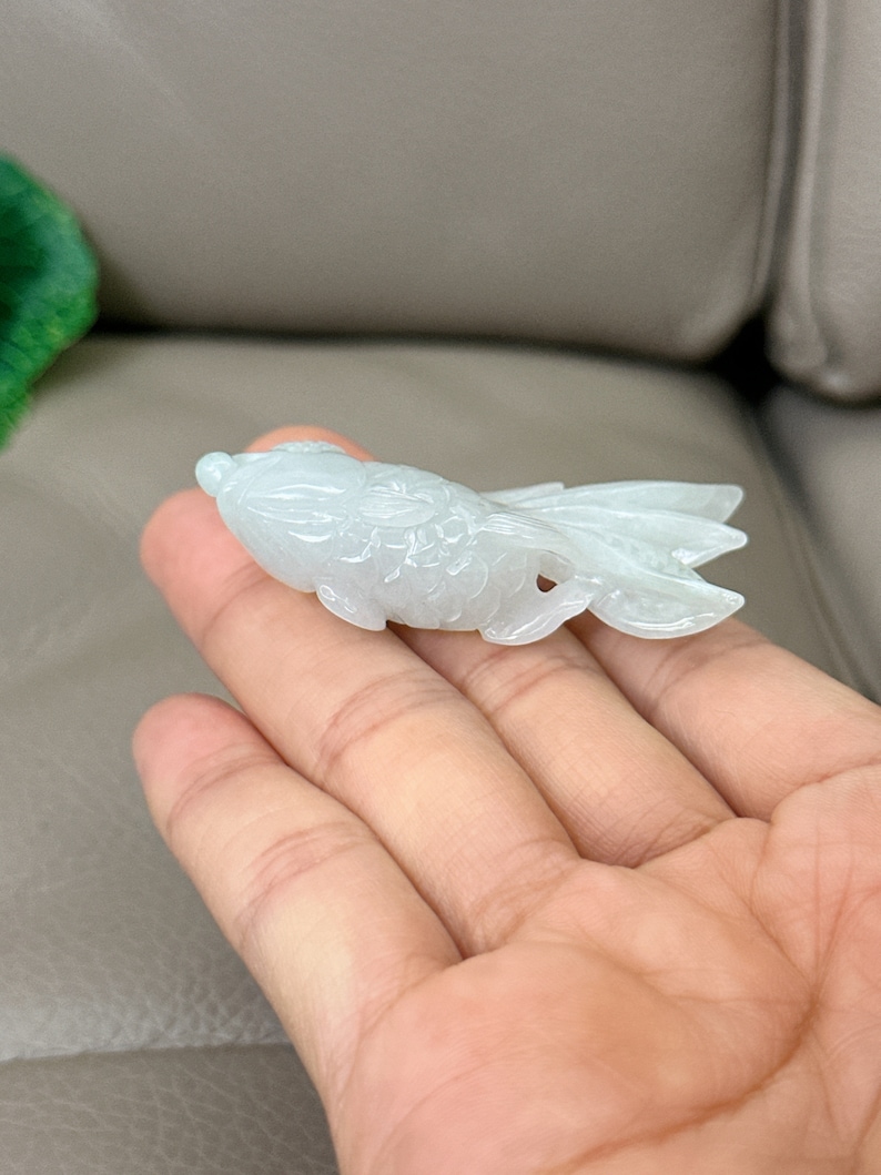 Burmese Jade Goldfish Pendant: Grade A Jadeite Necklace - Etsy