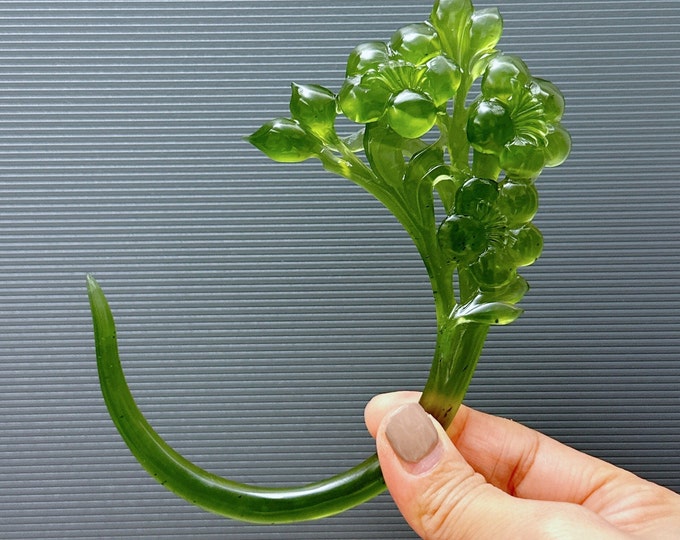 Narcissus Hairpin, Flower Hair Stick, Untreated Natural Xiu Jade, Jade ...