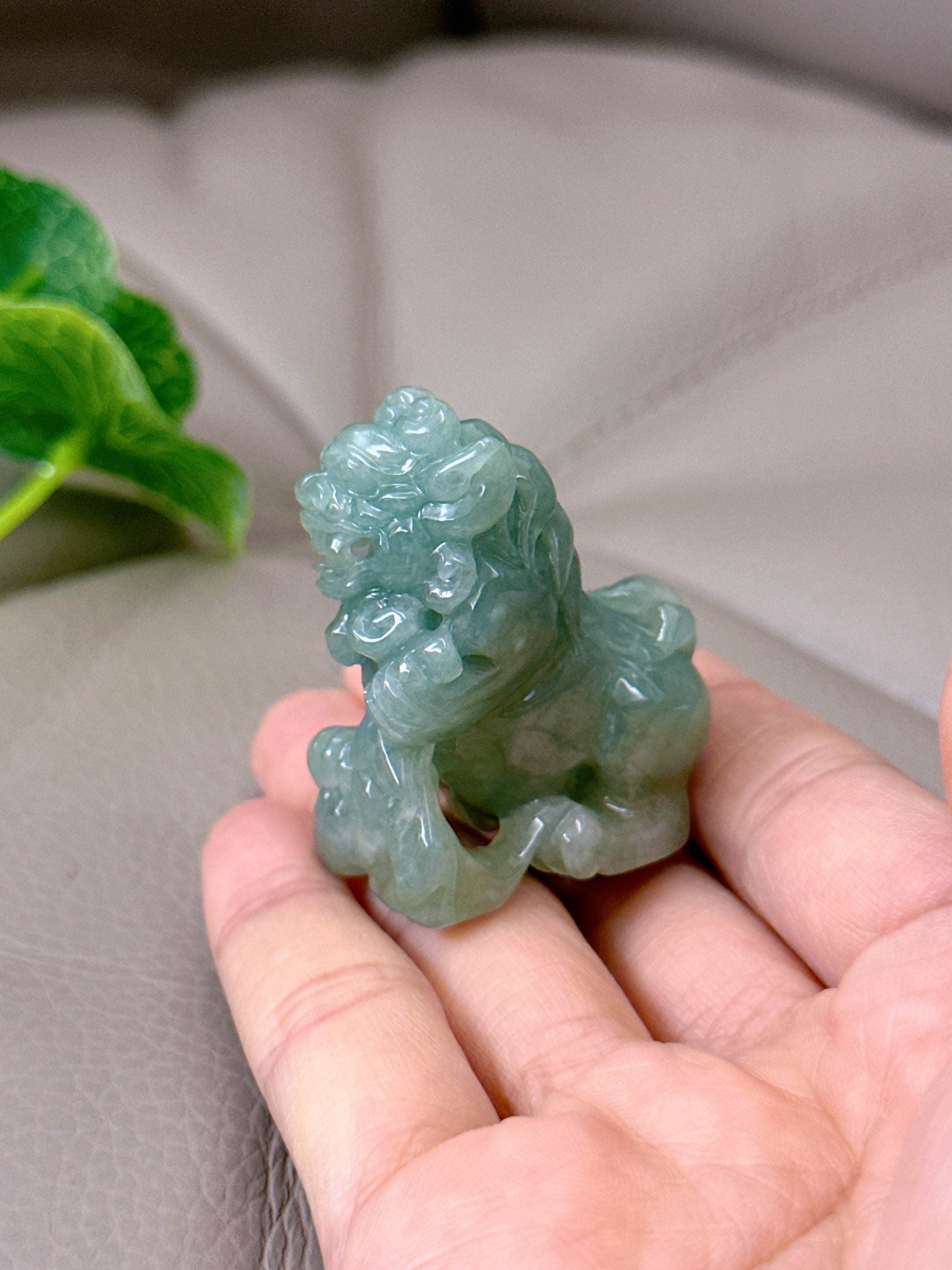Auspicious Lion Jadeite Jade Statue Jade Lion Statue - Etsy