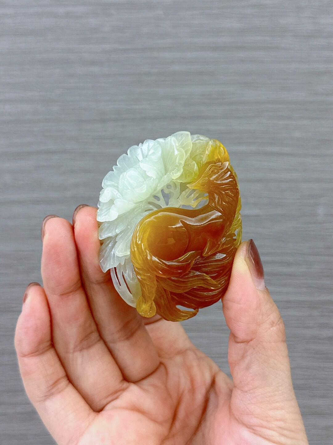 Fox Pendant, Nine Tailed Fox Jade Pendant, Gold Nine Tailed Fox With ...