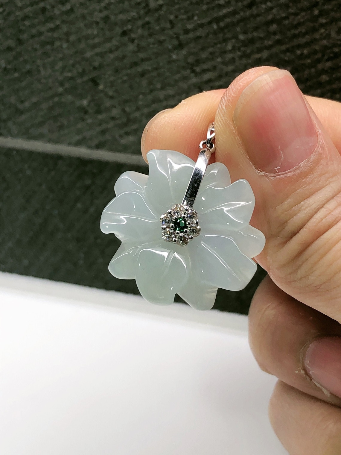 Flower Jadeite Jade Pendant for Necklace Natural Grade A | Etsy