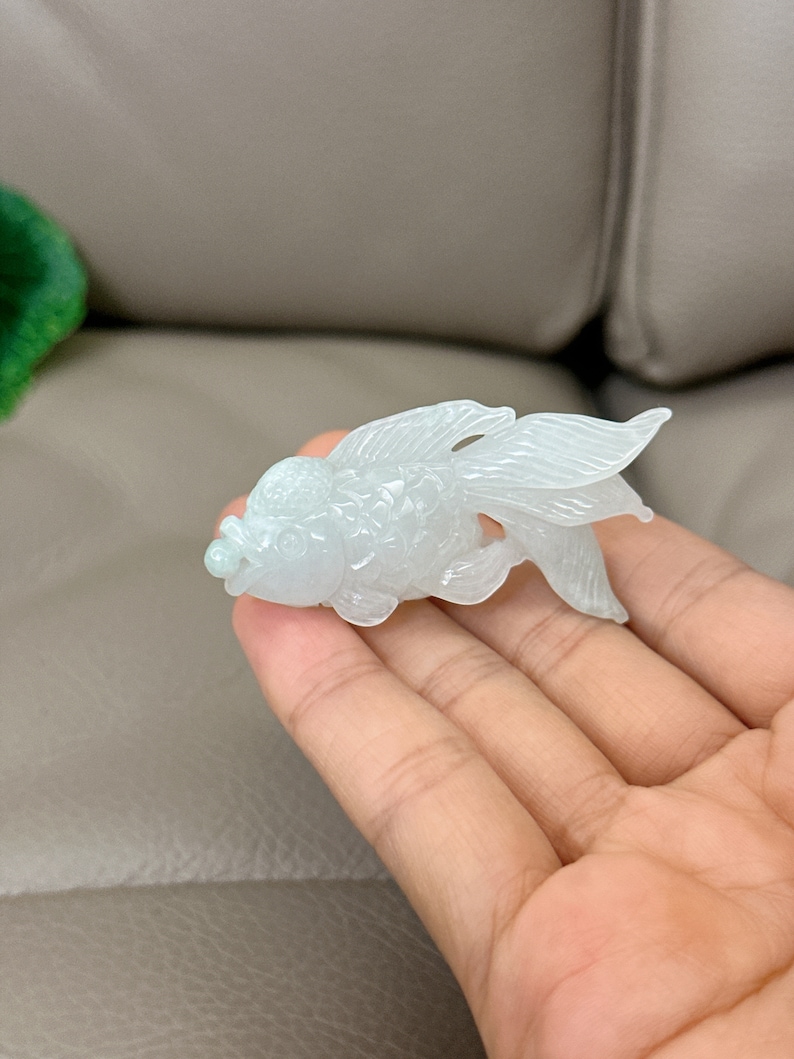 Burmese Jade Goldfish Pendant: Grade A Jadeite Necklace - Etsy