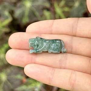 Tiger Jadeite Pendant, Small Size, 12生肖, Jade Tiger Pendant, Natural ...