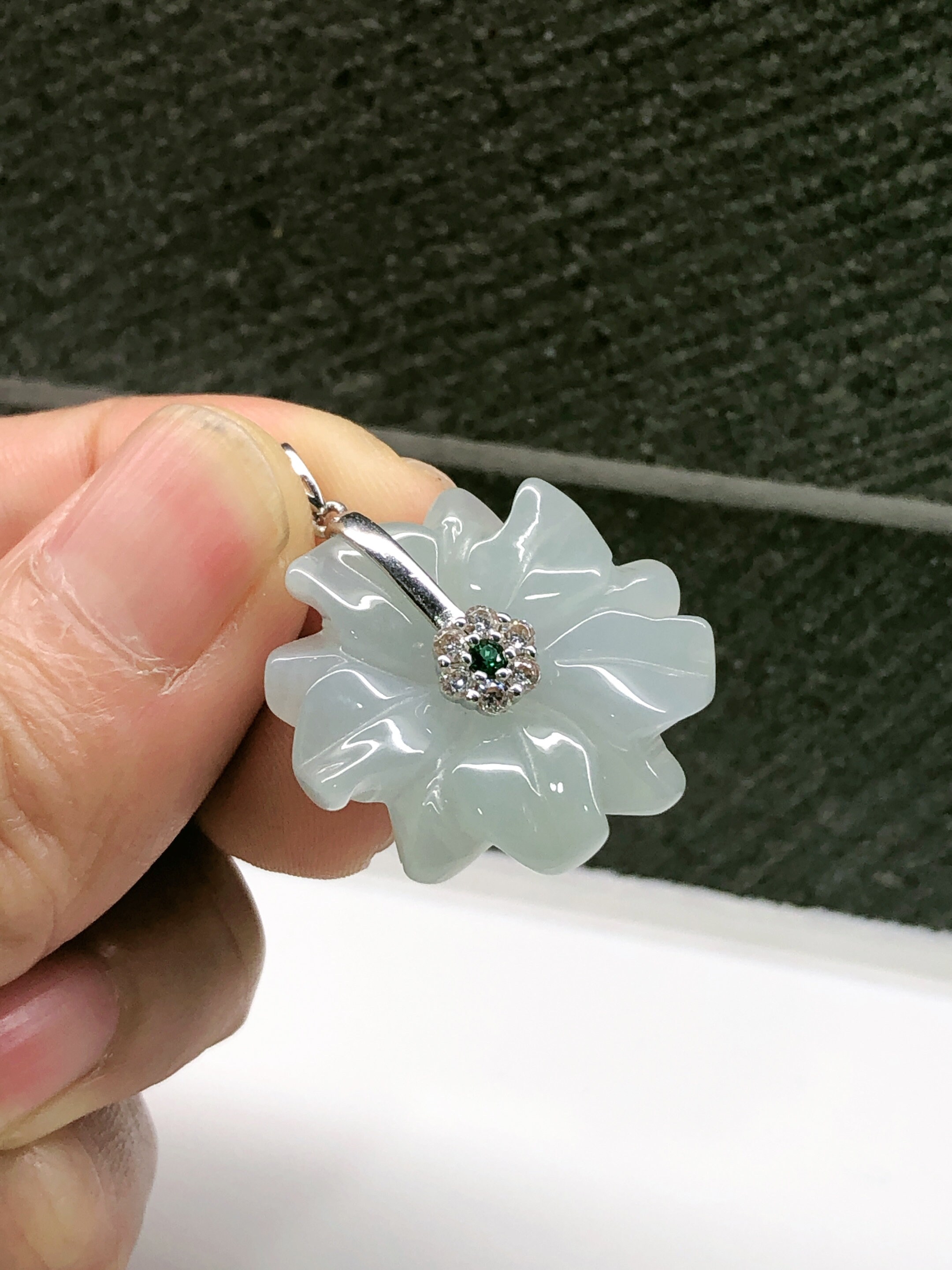 Flower Jadeite Jade Pendant for Necklace Natural Grade A | Etsy