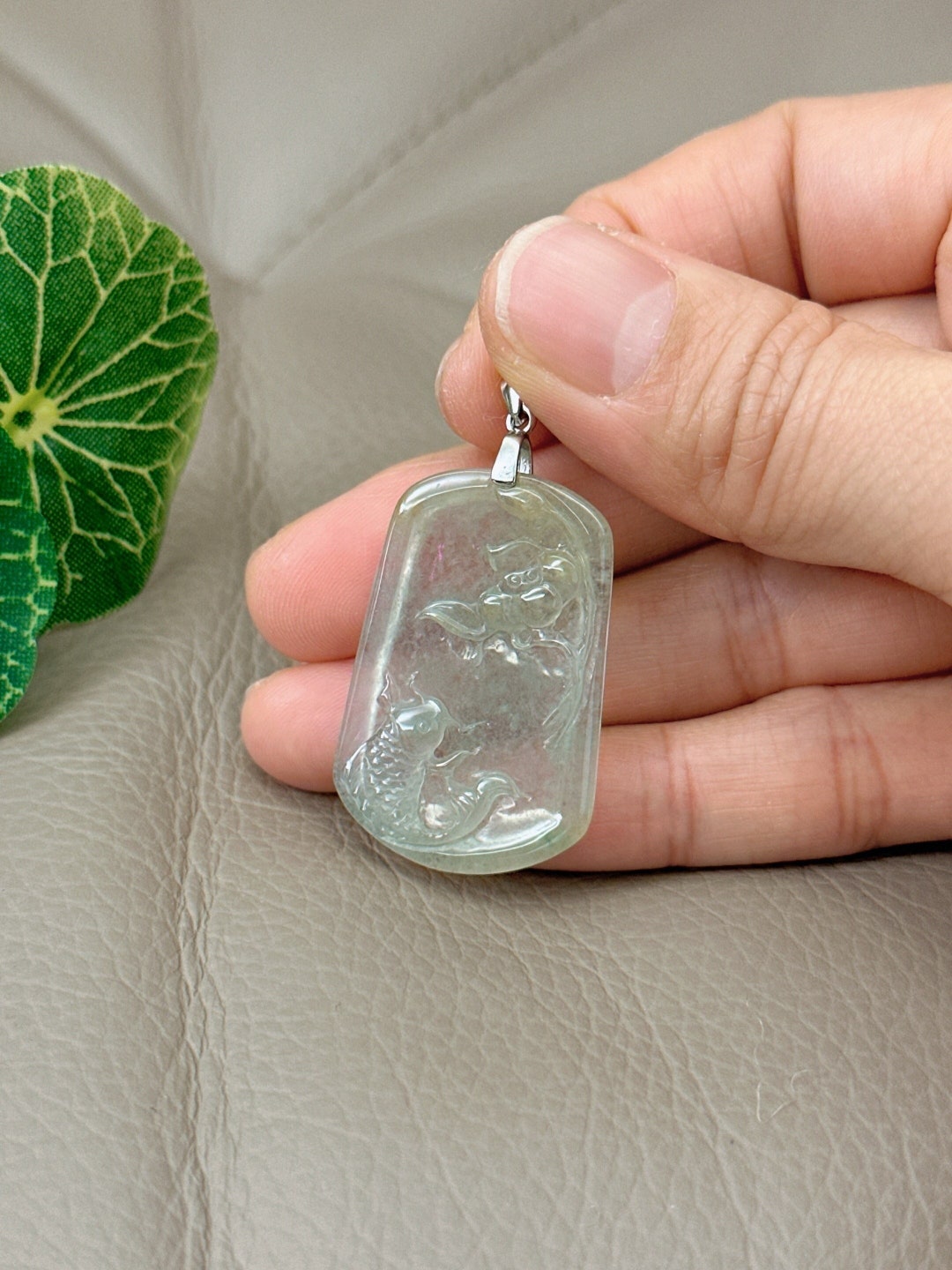 Koi Fish Jade Necklace, Jade Koi Carp, Jadeite Jade Penbdant, Untreated ...