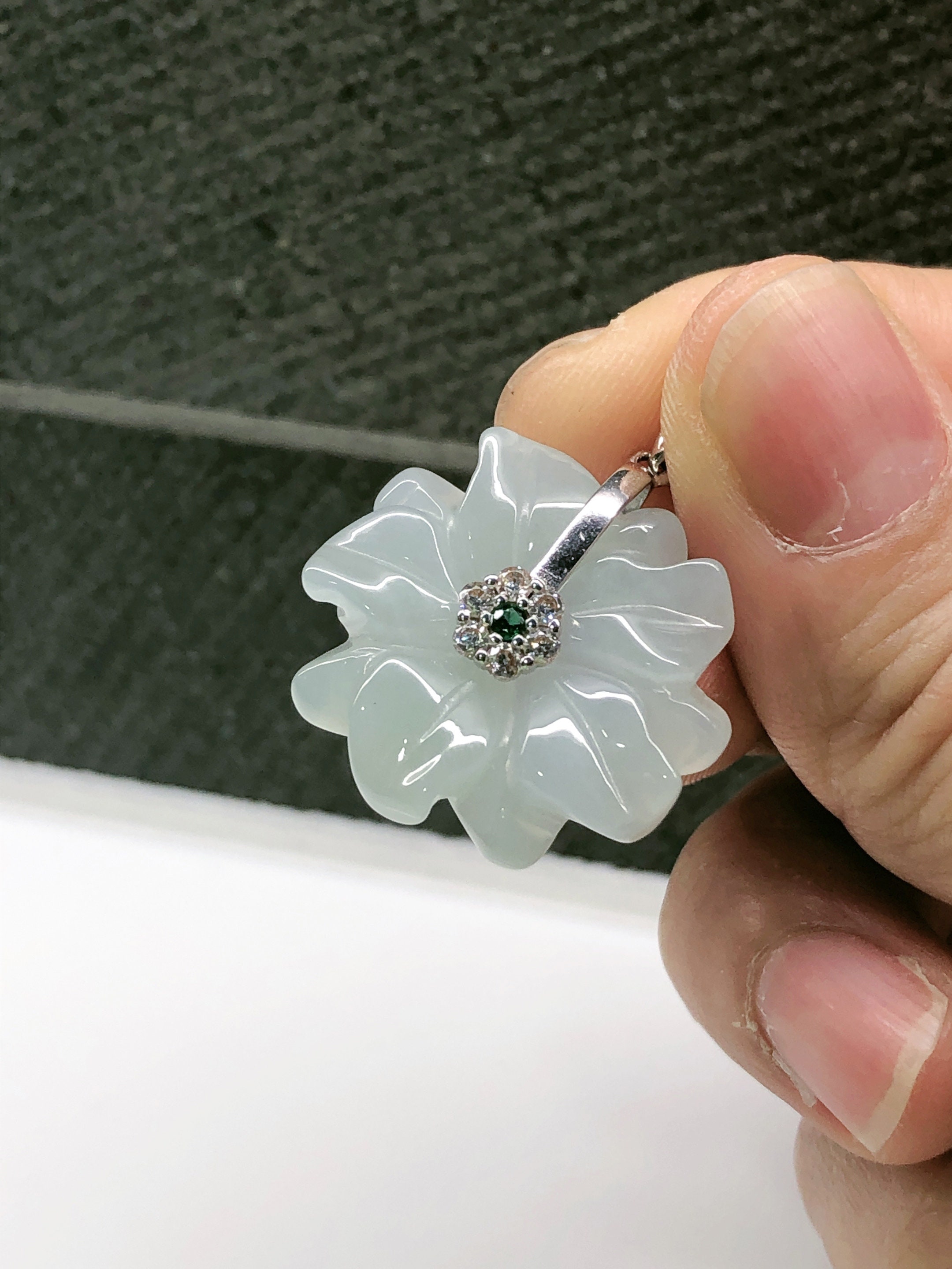 Flower Jadeite Jade Pendant for Necklace Natural Grade A | Etsy