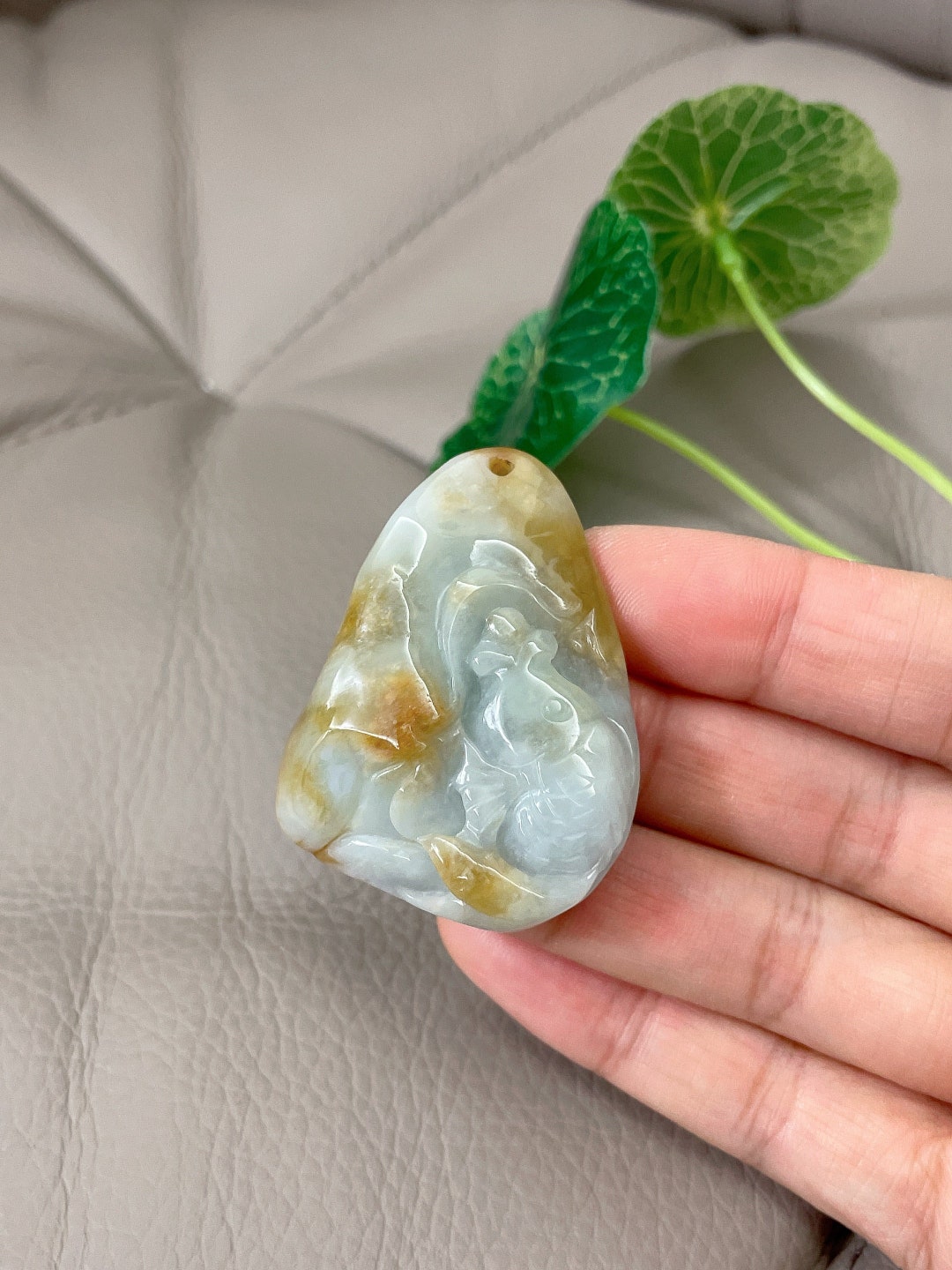 Koi Fish Jadeite Pendant, Jadeite Jade Necklace, Untreated, Burmese ...