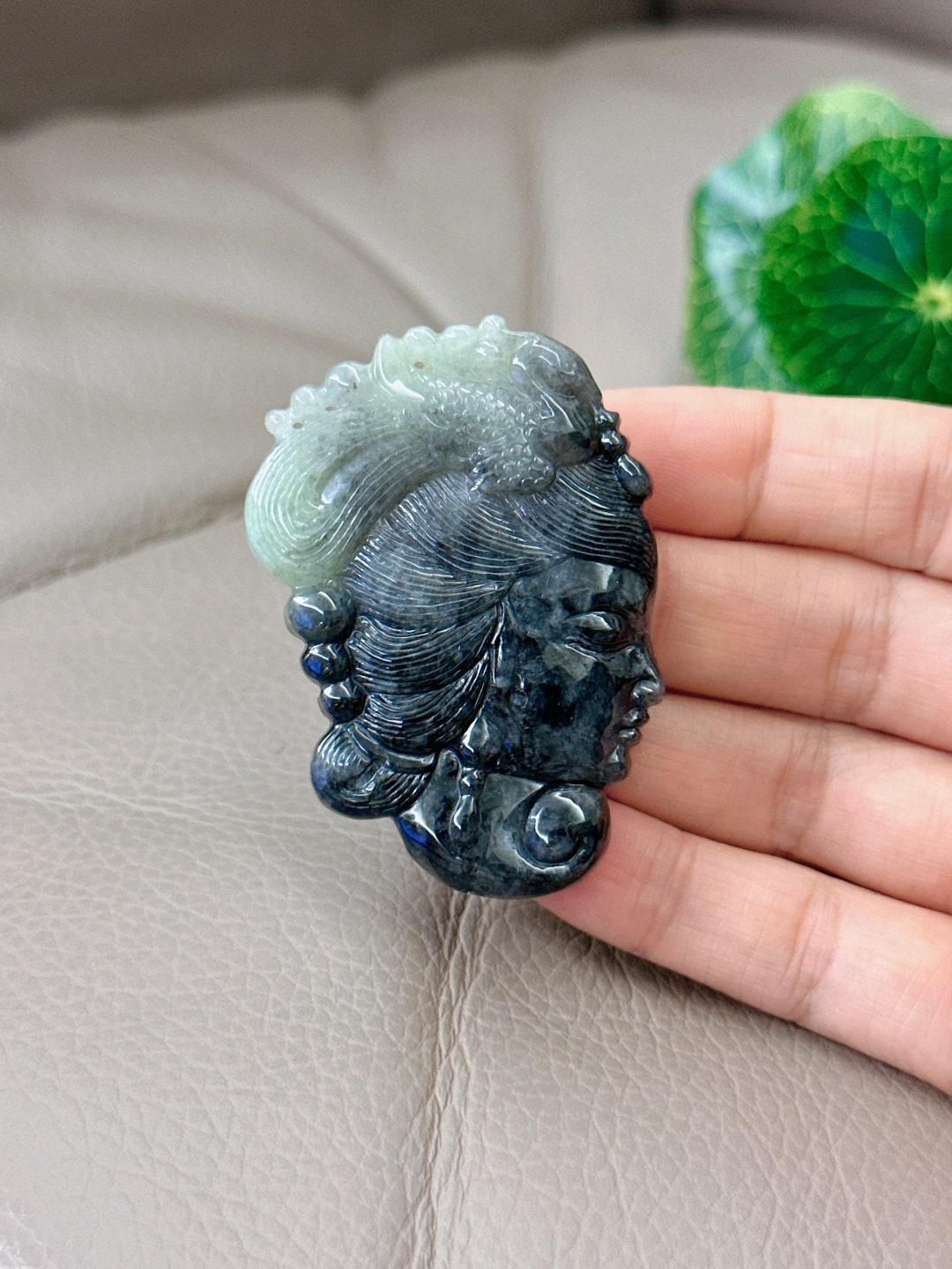 Woman Cameo Jade Pendant, Lady Cameo, Jadeite Jade Pendant, Grade A ...